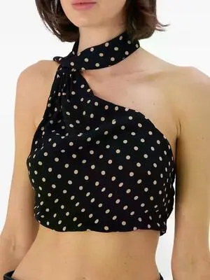 OCCLEUS Polka Dot Halter Neck Top