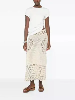 Rabanne Crochet Bead Embellished Maxi Skirt