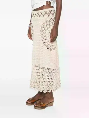 Rabanne Crochet Bead Embellished Maxi Skirt