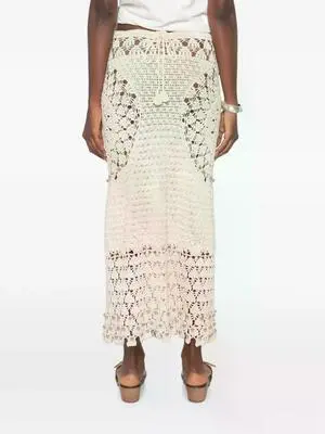 Rabanne Crochet Bead Embellished Maxi Skirt