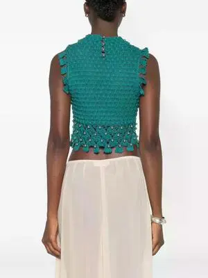 Rabanne Crochet Knit Sphere Embellished Top
