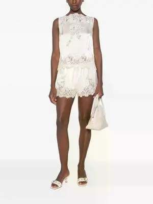 DÔEN Iona Lace-trim Shorts - Neutrals