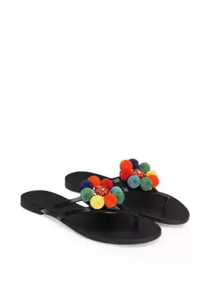 Dolce & Gabbana Rubber Slides With Pom-pom Detail