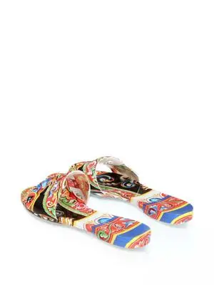 Dolce & Gabbana Carretto-print Rubber Slides