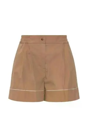 Moncler Logo Patch Piped Shorts - Brown