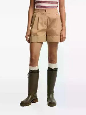 Moncler Tailored Cotton-blend Shorts - Brown