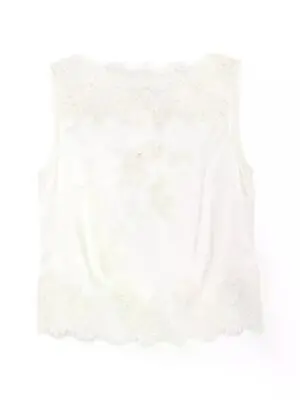 DÔEN Viviane Lace-trimmed Satin Top - Neutrals