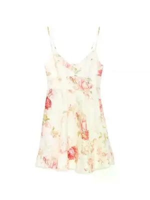 Zimmermann Floral Print V-neck Spaghetti Strap Dress