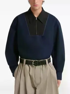 Marni Deep Poplin Shirt With Zipper Bib