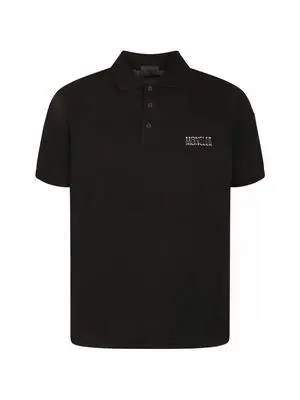 Moncler Logo-embroidered Polo Shirt - Black