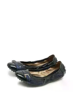 TOD'S Buckled Snakeskin-effect Ballet Flats