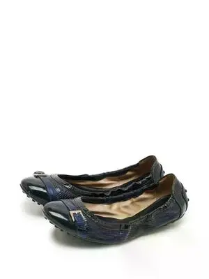 TOD'S Buckled Snakeskin-effect Ballet Flats