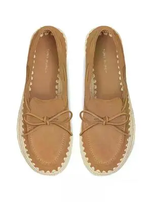 Tory Burch Raffia Trimmed Loafers