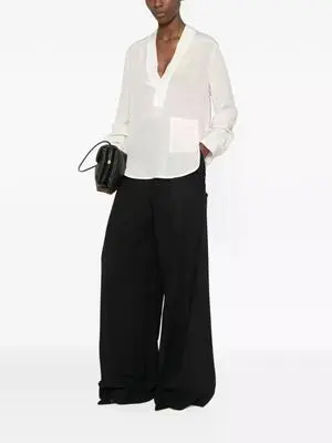 Victoria Beckham V-neck Patch Pocket Blouse
