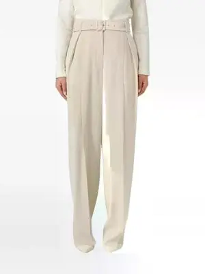 Emporio Armani Belted Pleated Trousers - Neutrals