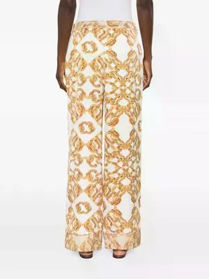 TWINSET Rope Print Wide-leg Palazzo Pants