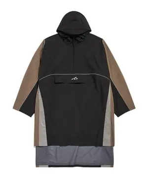 Balenciaga Techwear Poncho With Drawstring Hood And Reflective Details