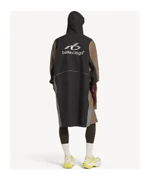 Balenciaga Techwear Poncho With Drawstring Hood And Reflective Details