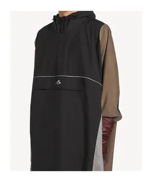 Balenciaga Techwear Poncho With Drawstring Hood And Reflective Details