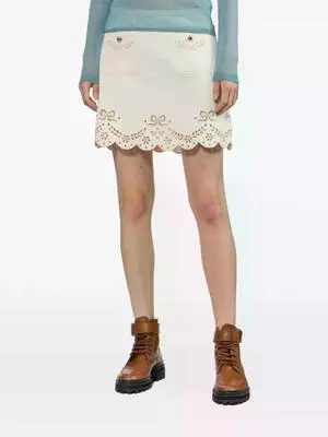 SELF-PORTRAIT Broderie Mini Skirt