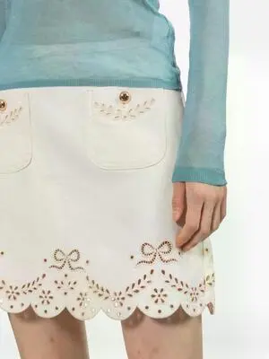 SELF-PORTRAIT Broderie Mini Skirt