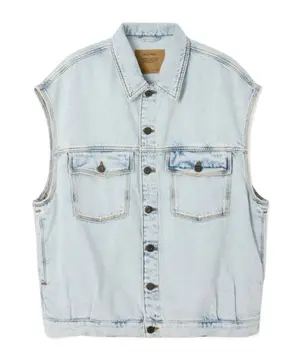 American Vintage Sleeveless Denim Vest - Winter Bleached
