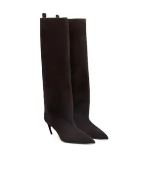Attico Suede Knee-high Boots - Black
