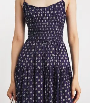 DÔEN Cotton-silk Safia Midi Dress