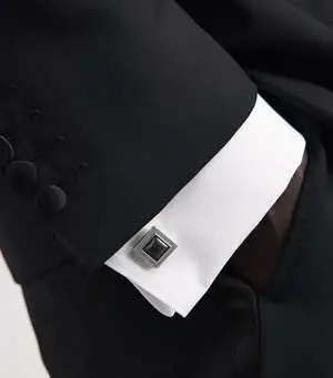 Tateossian Metal And Hematite Duo Cabochon Cufflinks And Studs Set