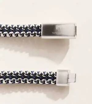 Tateossian Sterling Silver Woven Tris Bracelet