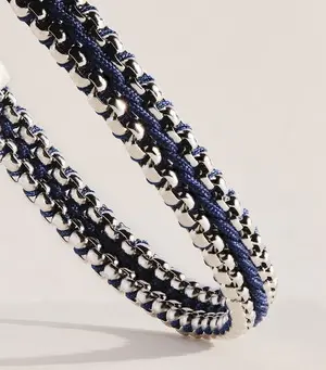 Tateossian Sterling Silver Woven Tris Bracelet