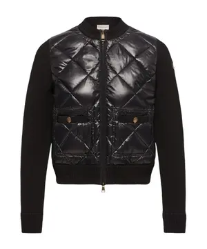 Moncler Cotton Padded Cardigan - Black