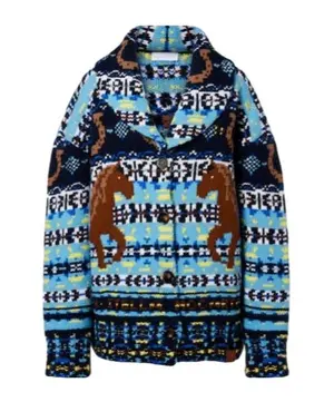 Stella McCartney Fair Isle Virgin Wool Cardigan - Blue