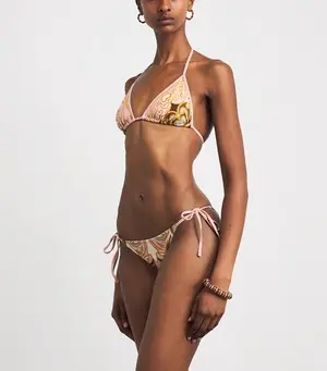 La DoubleJ Printed Triangle Bikini Top