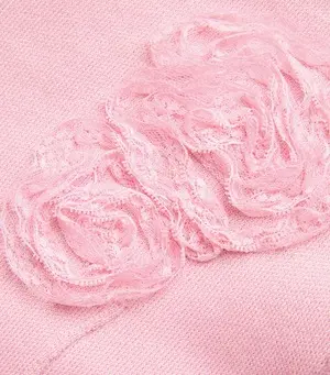 SELF-PORTRAIT Floral Appliqué Fine Knit Sweater