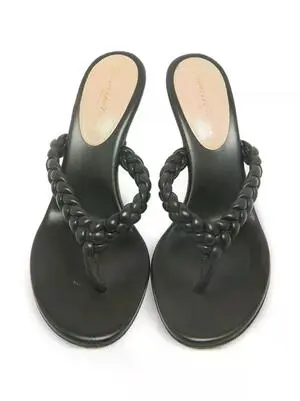 GIANVITO ROSSI Tropea Braided Strap Heeled Sandals - Black