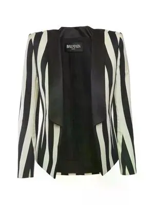 Balmain Stripe-pattern Open-front Blazer