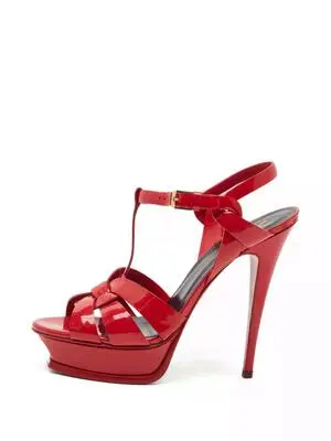 Saint Laurent Tribute Platform Sandals - Red