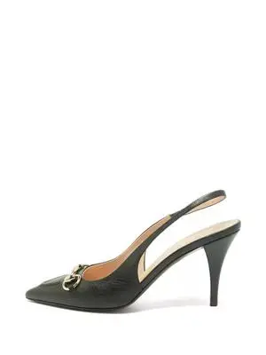 Gucci Horsebit Detail Slingback Pumps - Black