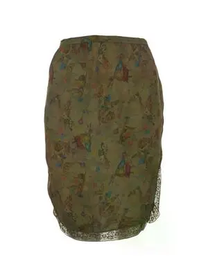Zadig&Voltaire Floral Butterfly-print Lace-trim Mini Skirt - Green