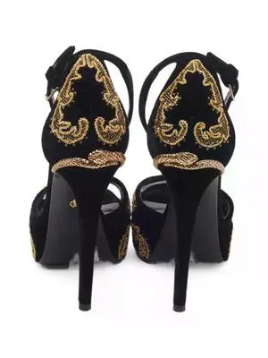 Roberto Cavalli Baroque-embellished Platform Sandals