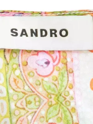 Sandro Floral Striped Kaftan Midi Dress