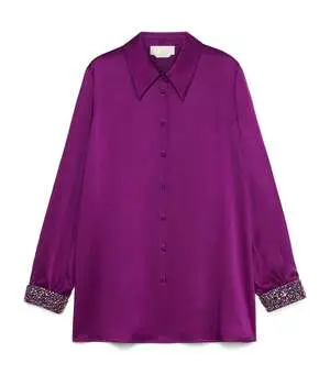 Marina Rinaldi Embellished Shirt - Purple