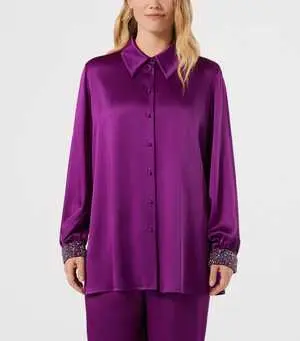 Marina Rinaldi Embellished Collared Shirt