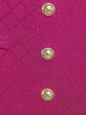 Balmain Mini Button-detail Jacquard-knit Dress