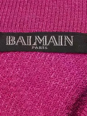 Balmain Mini Button-detail Jacquard-knit Dress