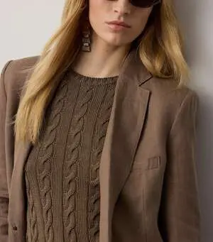 Ralph Lauren Silk-blend Cable-knit Sweater