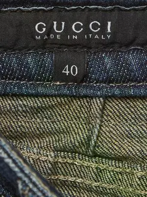 Gucci Logo Patch Denim Mini Skirt