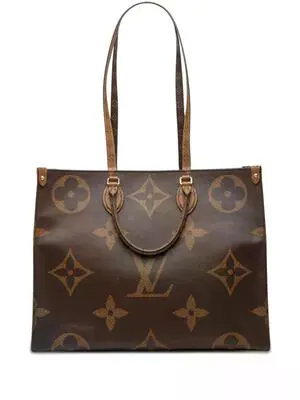 LOUIS VUITTON Monogram Reverse Giant Onthego Gm Satchel - Brown