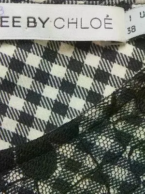 See By Chloé Checkered Floral-mesh Shift Dress